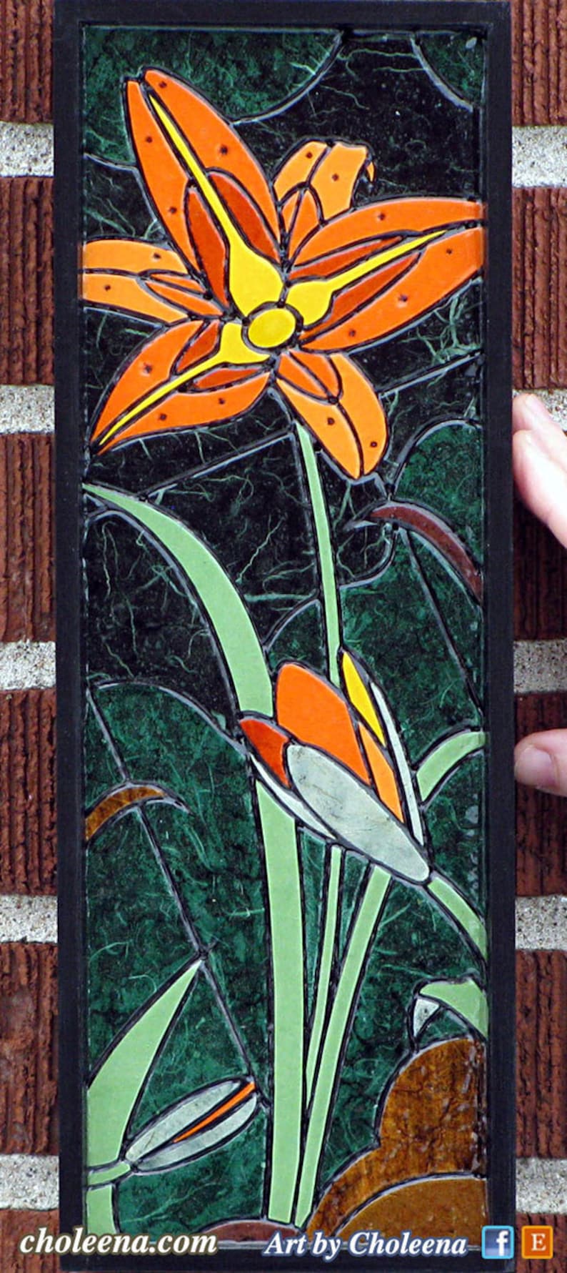 Tiger Lily- Paper Tile Mosaic- Mini Long- Original Art- Unique Process ...