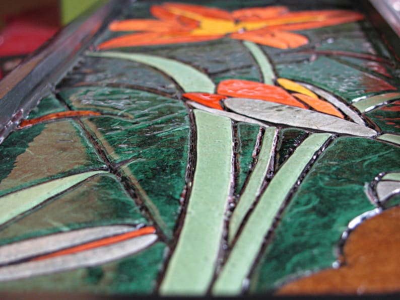 Tiger Lily- Paper Tile Mosaic- Mini Long- Original Art- Unique Process ...