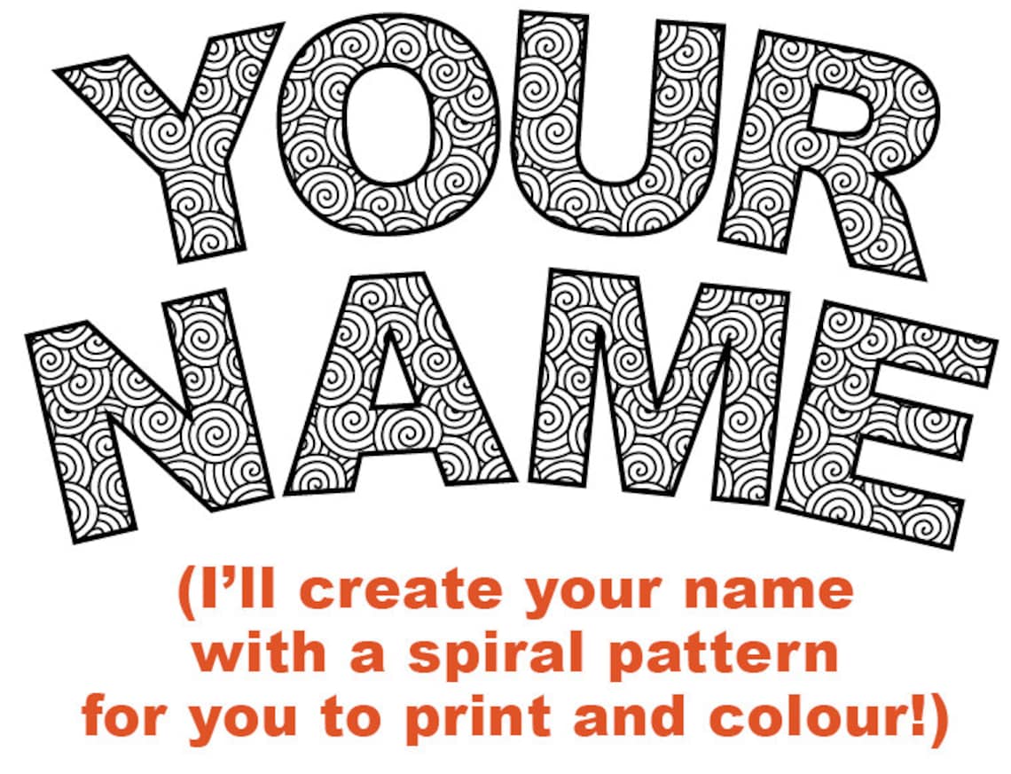Your Name for Coloring Personalized Name Page Coloring Book Custom Name ...