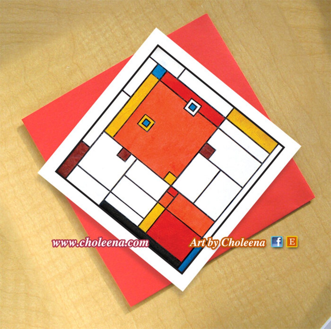 Picasso Mondrian Little Girl Card- Greeting Card- Small Card- Any ...