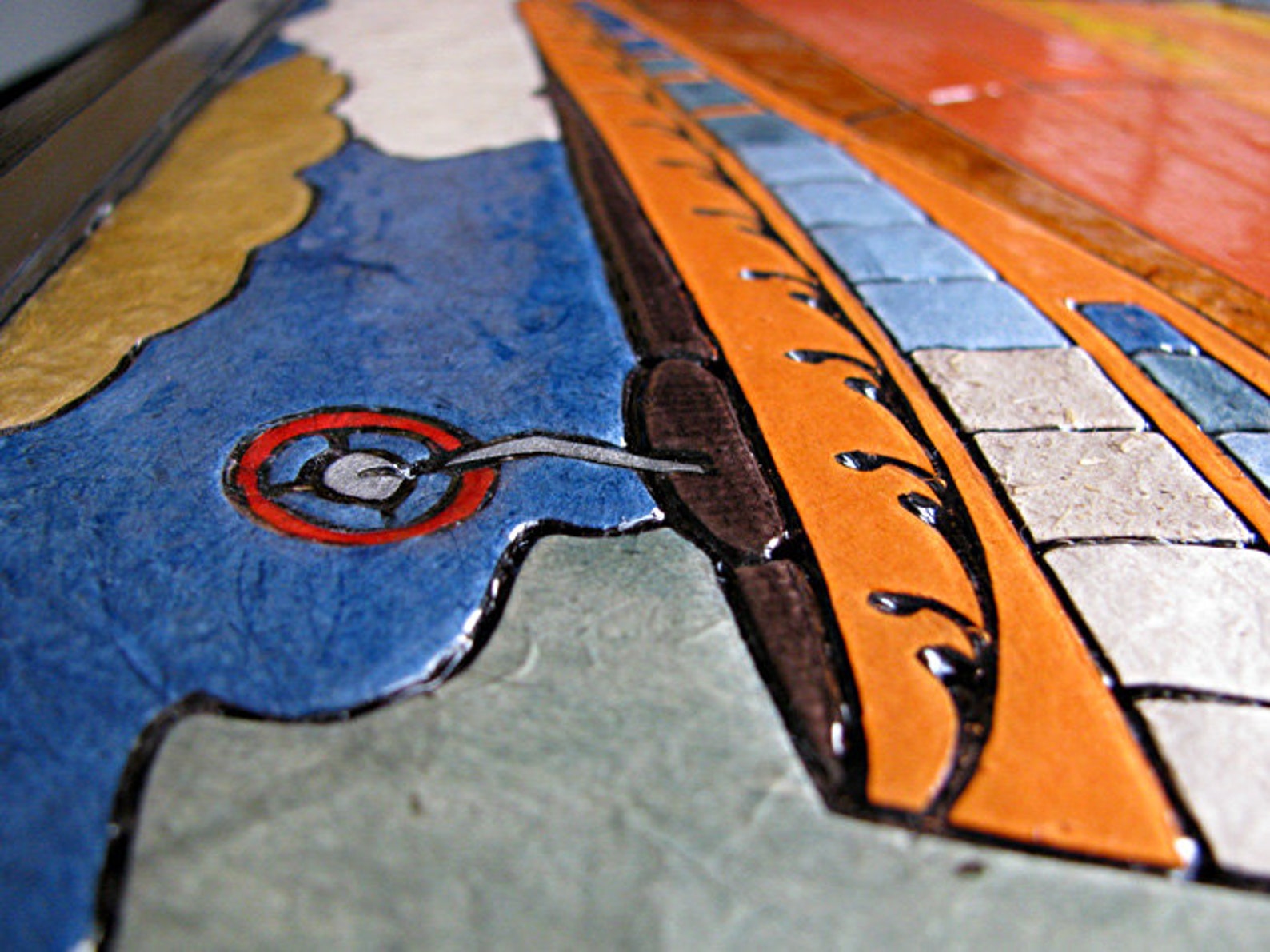Zeppelin- Paper Tile Mosaic- Small- Original Art- Unique Process ...