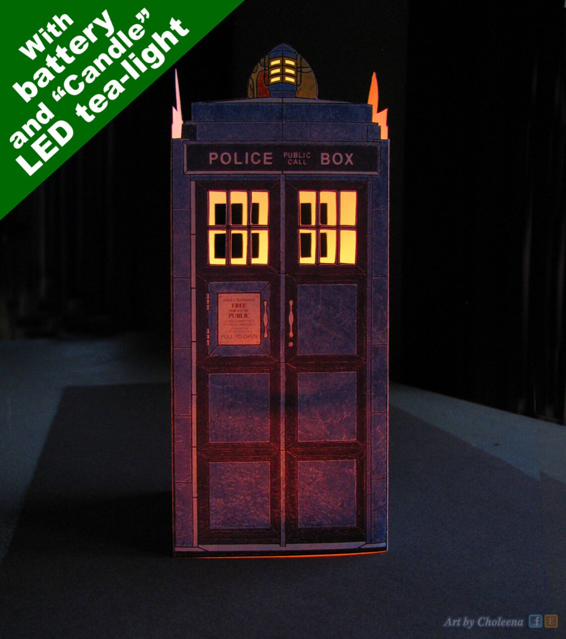 WREATH Tardis Cover and LED Flickering Tea-light "candle"- Doctor Who ...