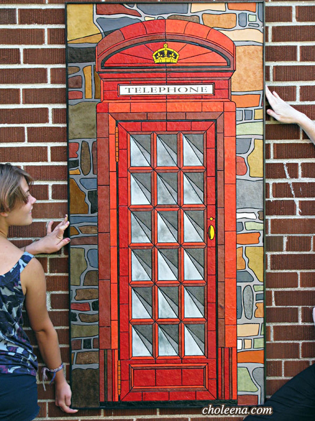 Telephone Booth- Paper Tile Mosaic- Large- Original Art- Unique Process ...