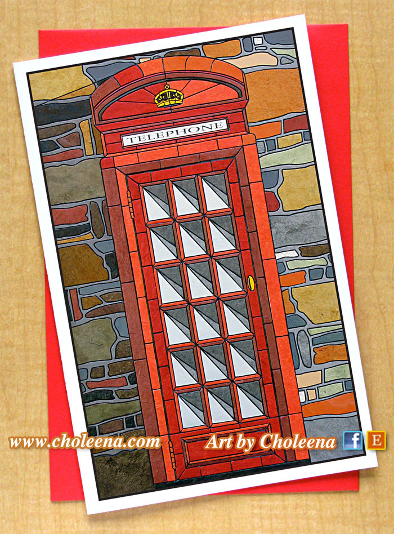 Telephone Booth Greeting Card Large Any Occasion Blank Card British ...