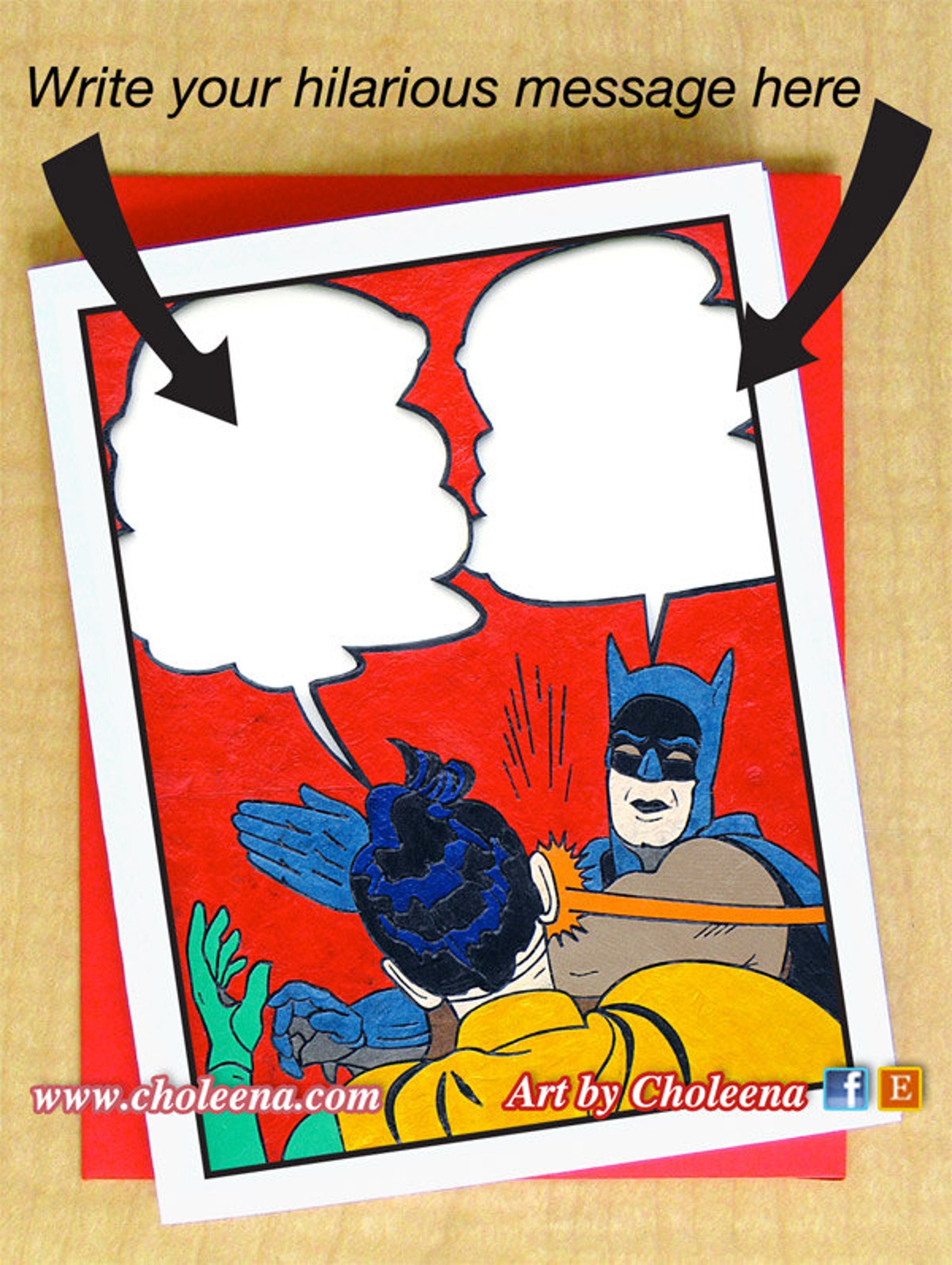 Batman Slap Meme- Greeting Card- Small- Any Occasion- Blank Card ...