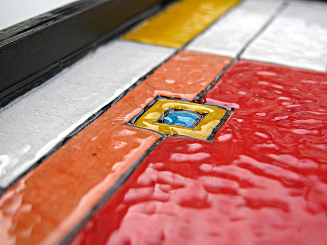 Mondrian Fish Mosaic Paper Tile Mosaic Mini Original Art - Etsy
