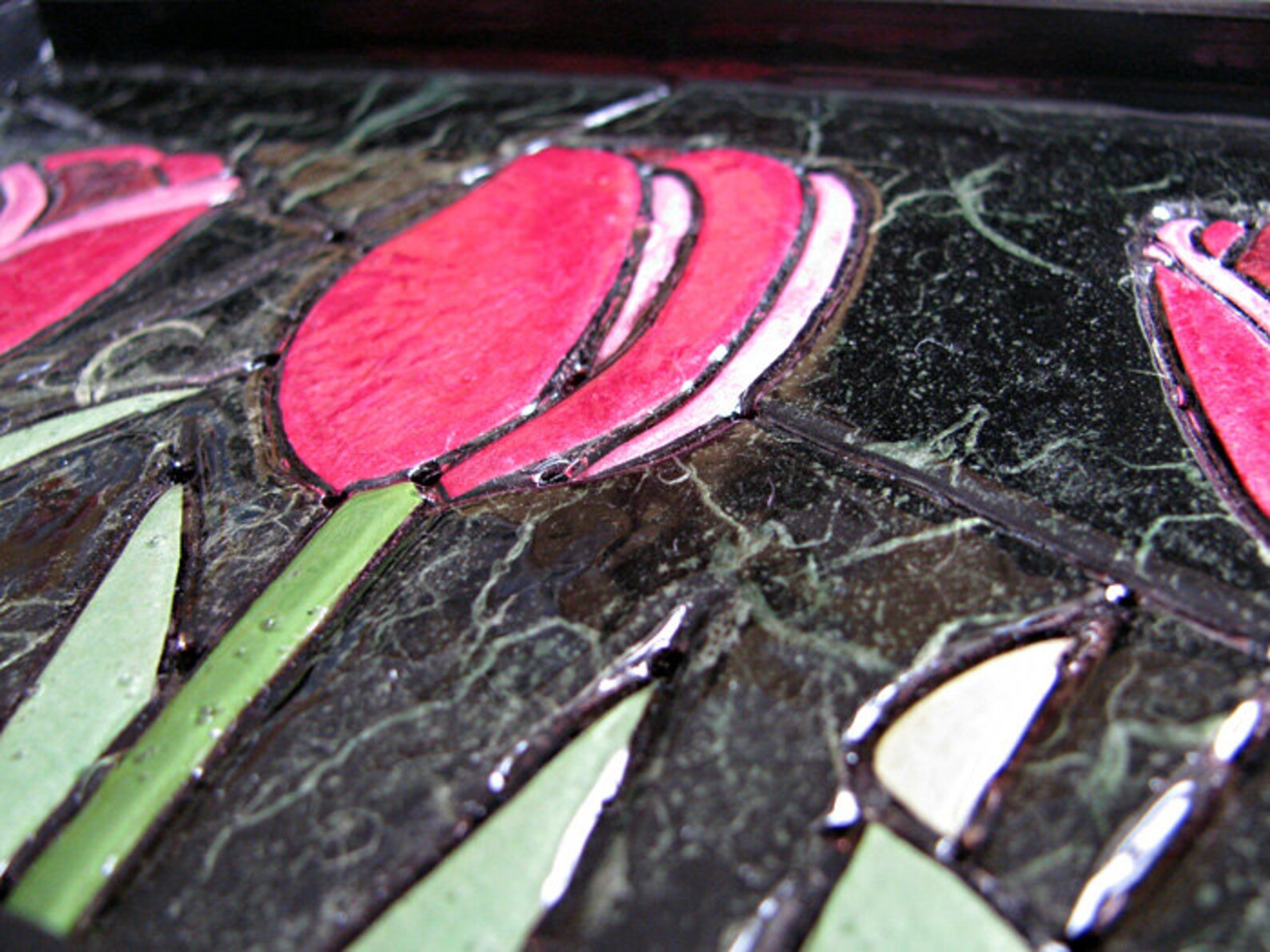 Fuchsia Tulip- Paper Tile Mosaic- Mini- Original Art- Unique Process ...