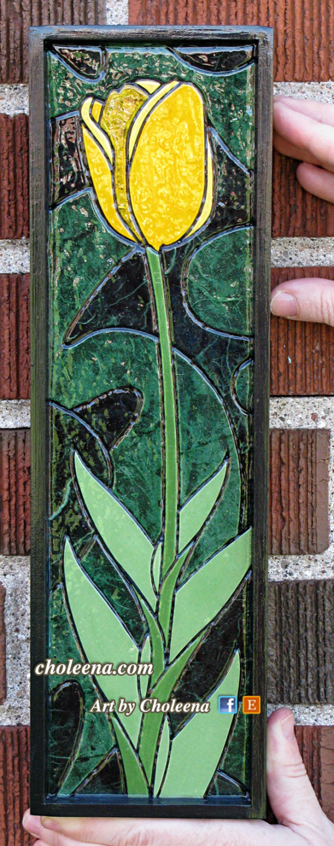 Yellow Tulip- Paper Tile Mosaic- Mini- Original Art- Unique Art- Flower ...