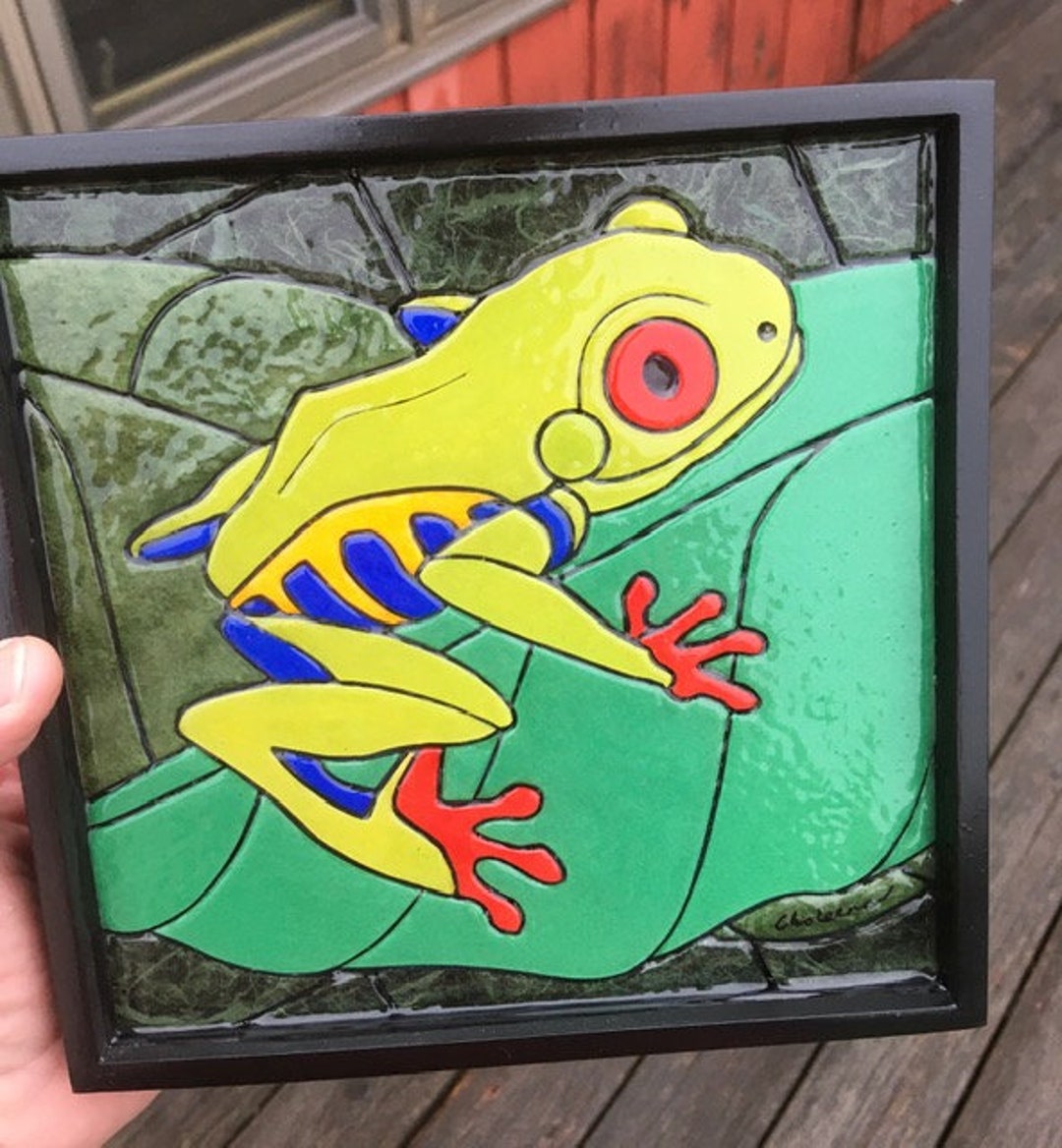 Red Eye Frog Mosaic- Paper Tile Mosaic- Mini- Original Art- Unique ...