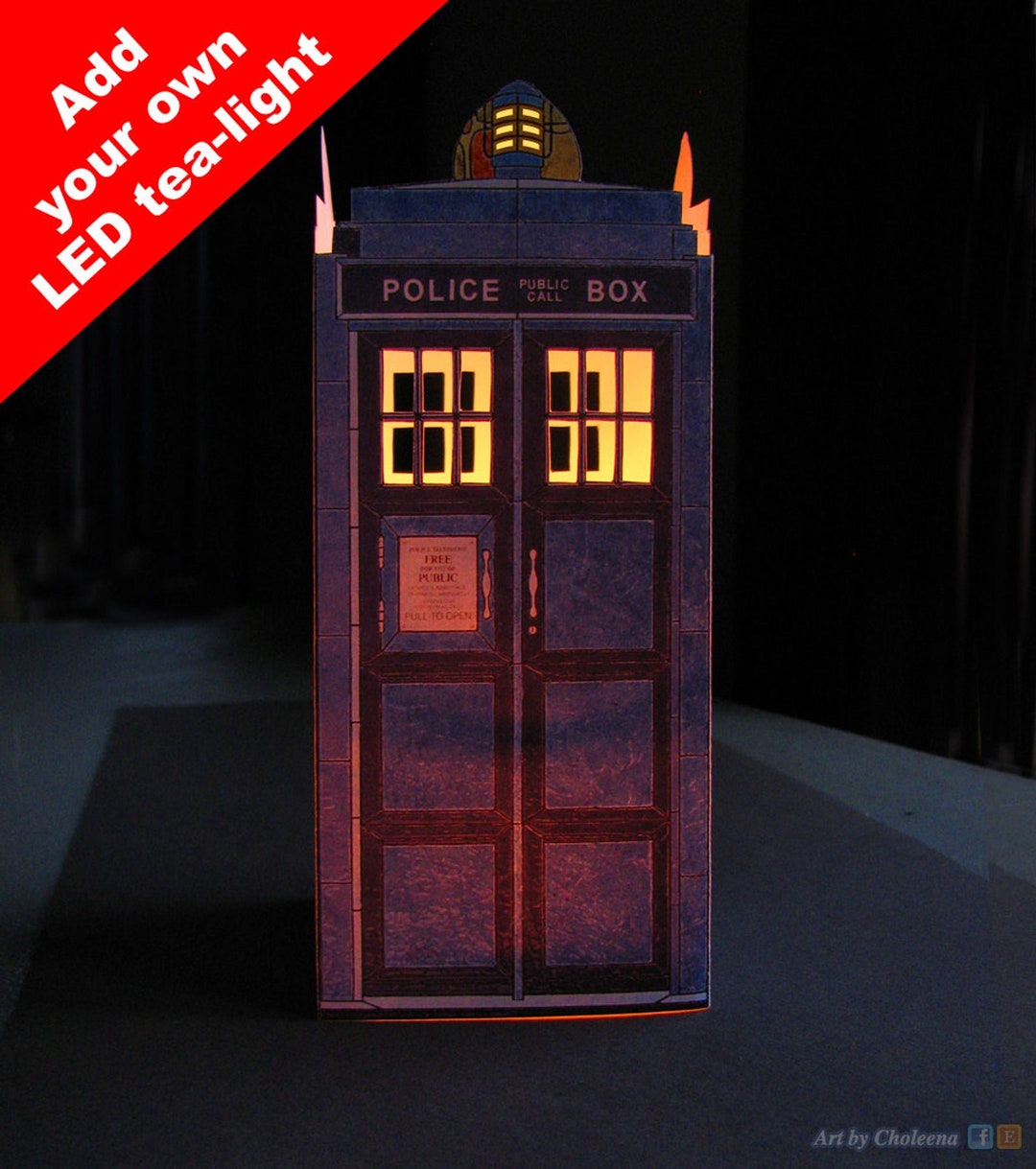 TARDIS Cover to Go Over LED "flickering" Tea-light "candle" - Doctor ...