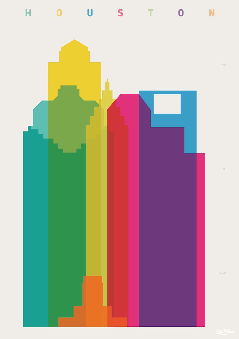 Shapes of Houston Art Print - Etsy