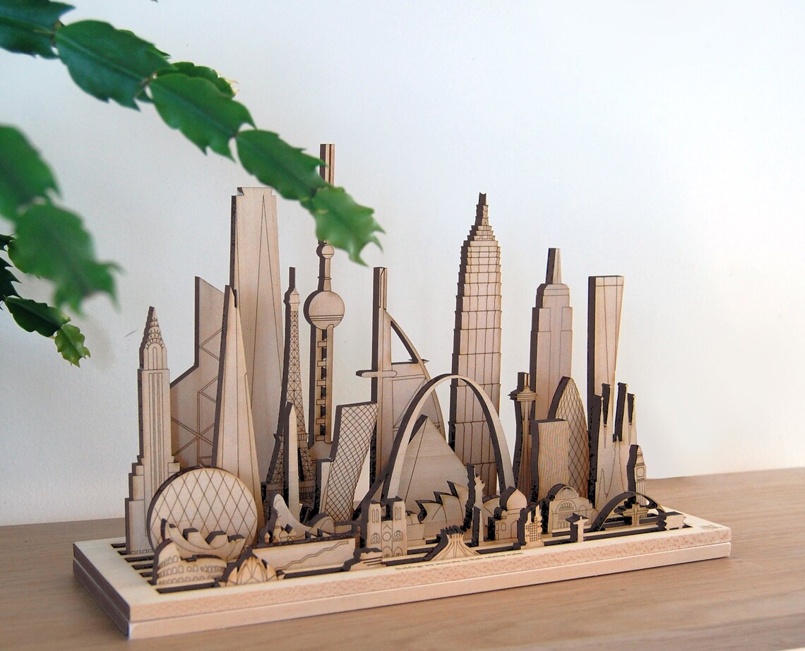Iconic Structures, Modular Wooden Sculpture - Etsy