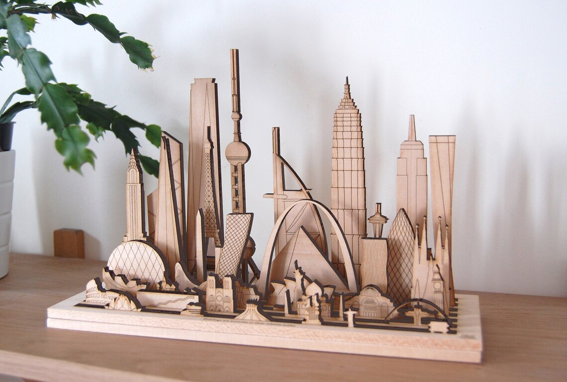 Iconic Structures, Modular Wooden Sculpture - Etsy