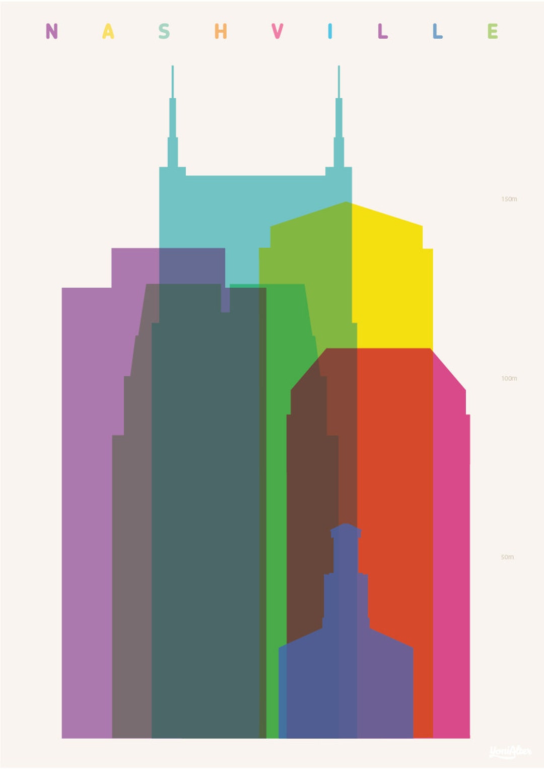 Shapes of Nashville Art Print - Etsy