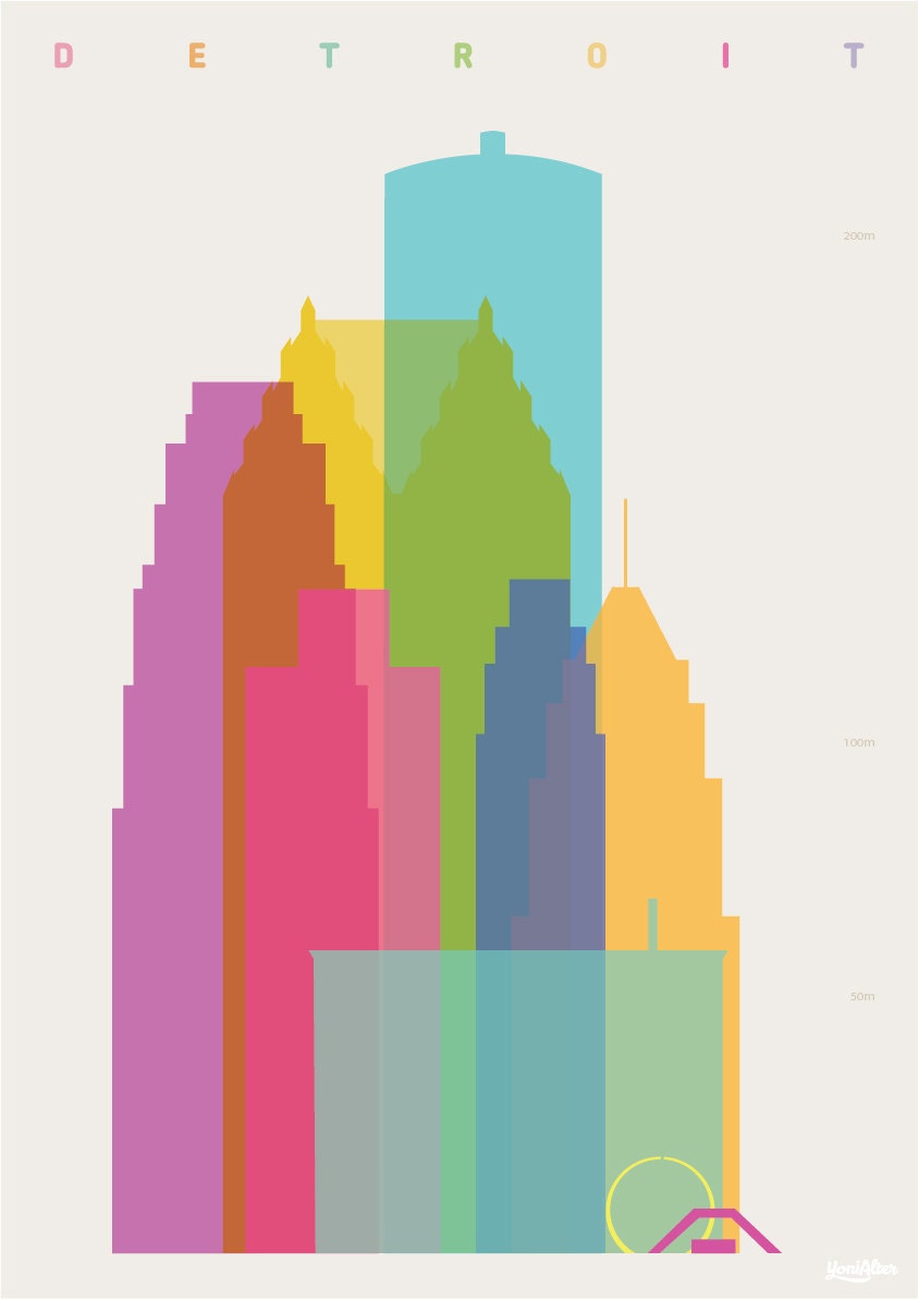 Shapes of Detroit Art Print - Etsy