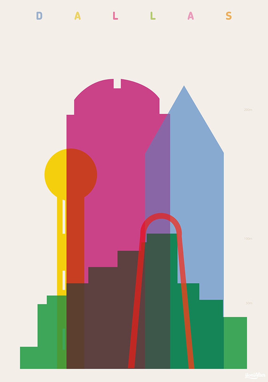Shapes of Dallas Art Print - Etsy