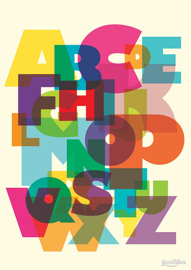 ABC in Colour Art Print - Etsy