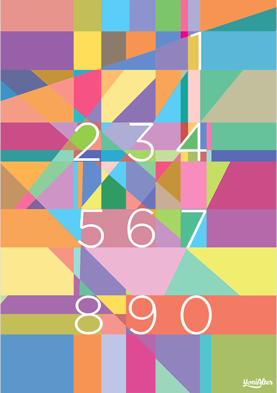 Lines and Numbers Art Print - Etsy