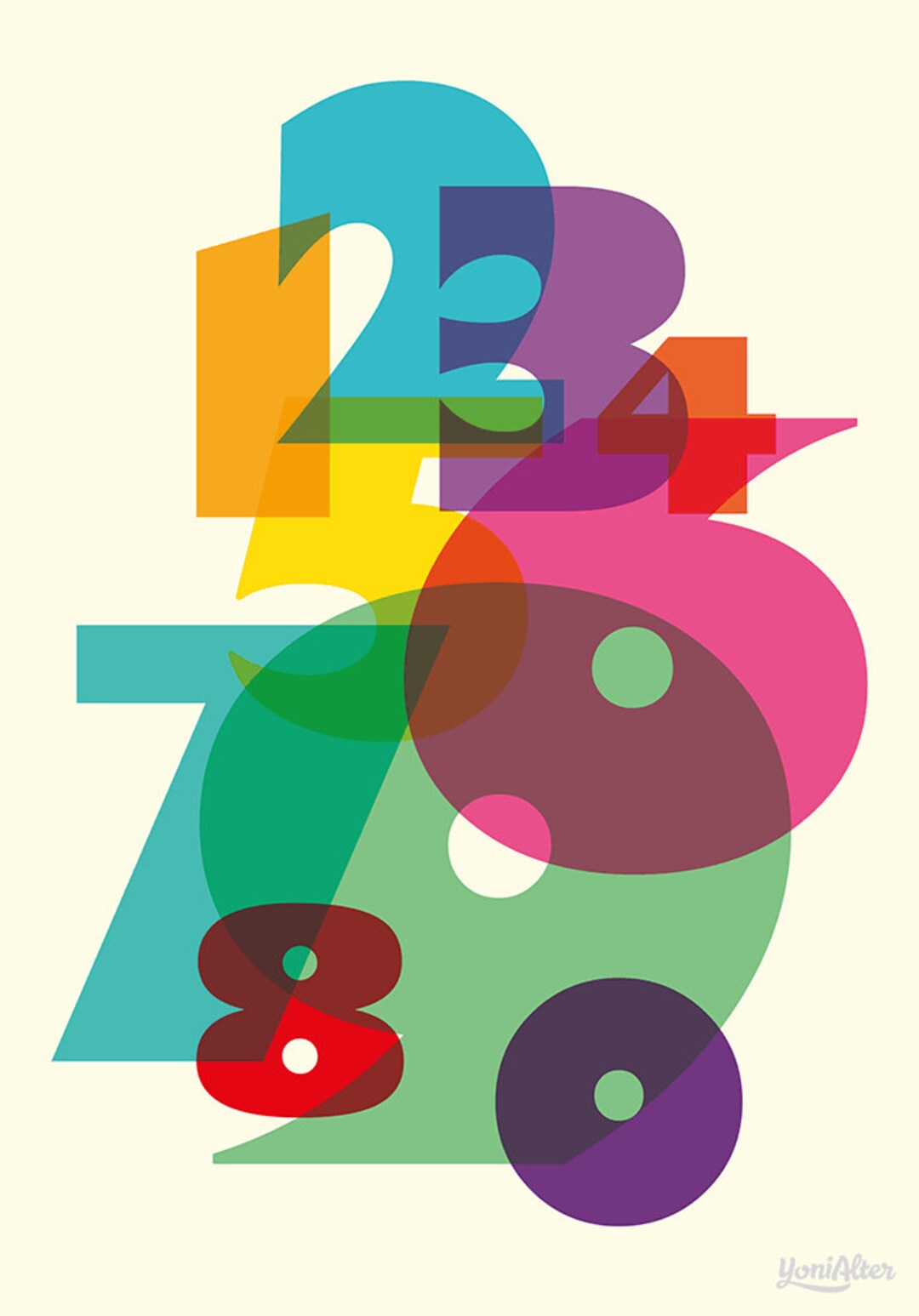 123 in Colour Art Print - Etsy