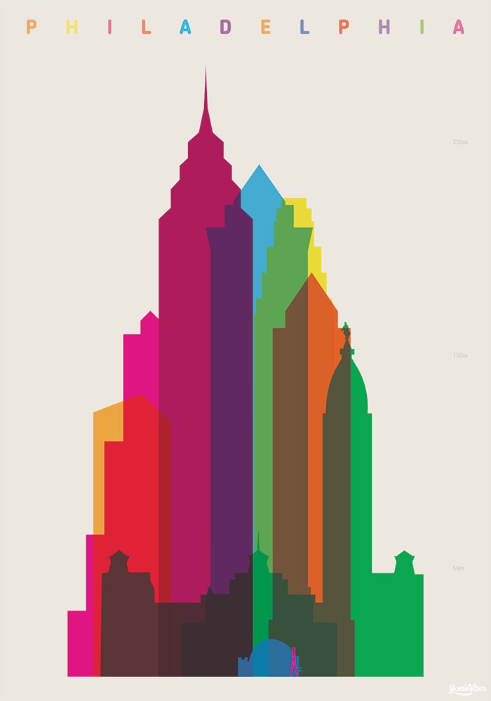 Shapes of Philadelphia Art Print - Etsy