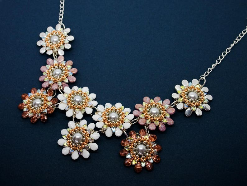 Springflowers Necklace Beading TUTORIAL - Etsy