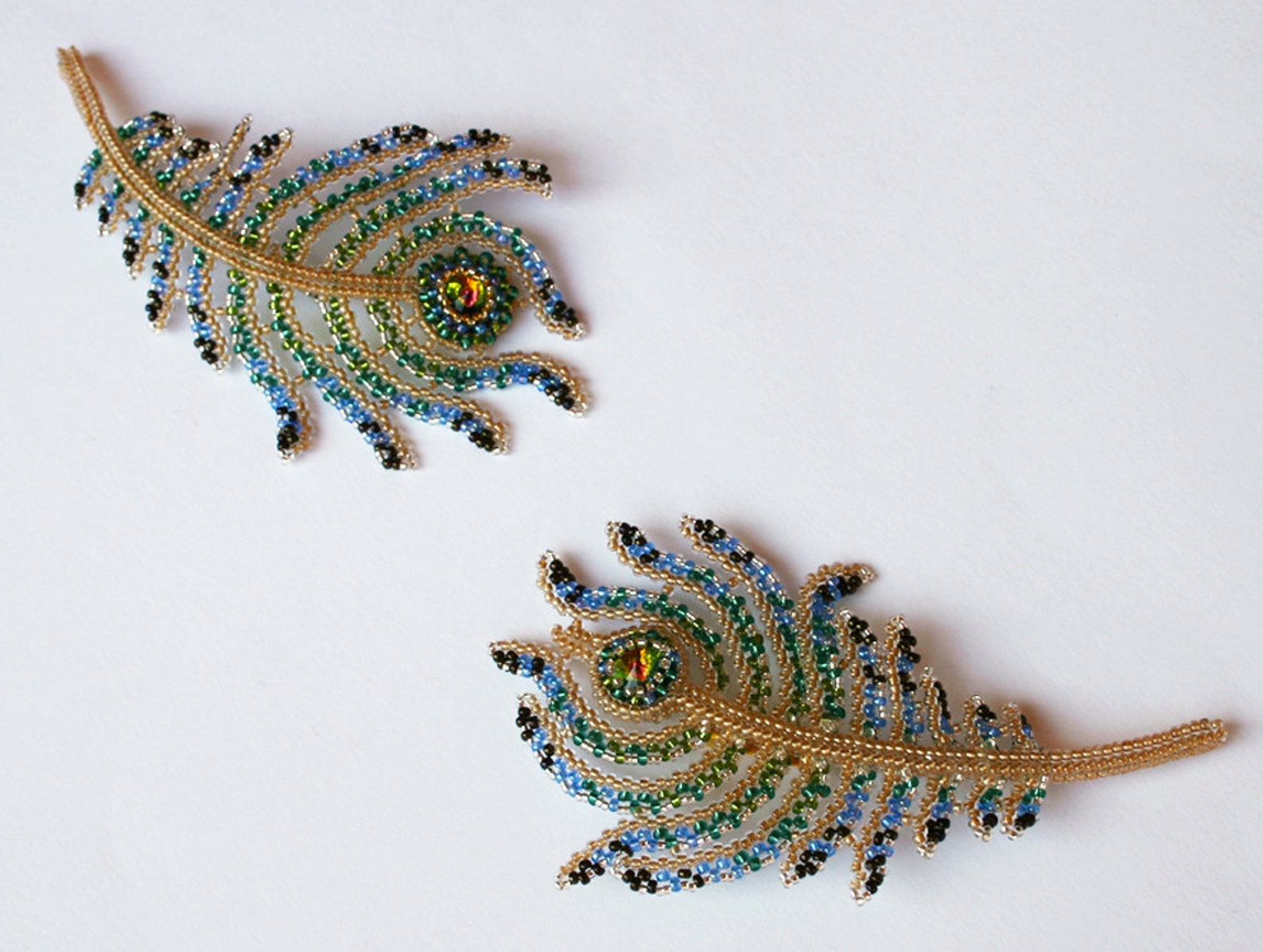 Peacock Feather Brooch Beading TUTORIAL - Etsy
