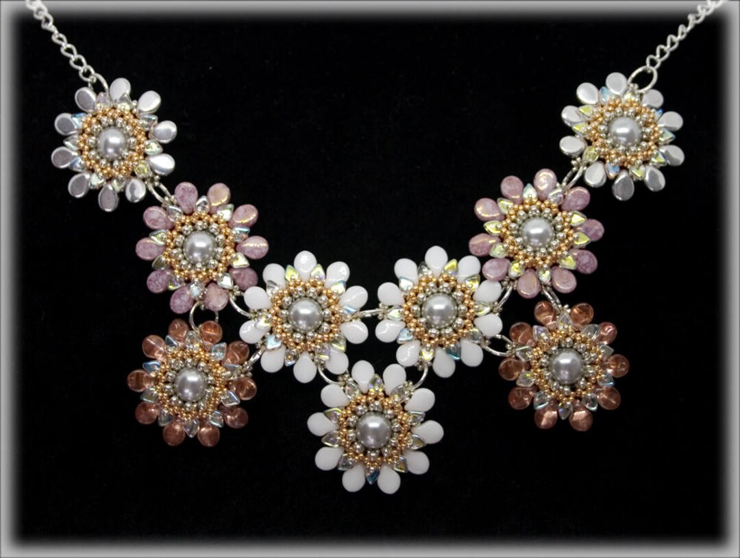 Springflowers Necklace Beading TUTORIAL - Etsy