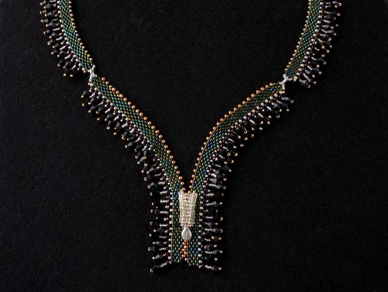 Zip Necklace Beading TUTORIAL - Etsy