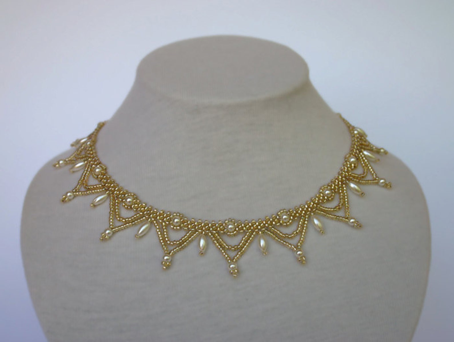 Classic Bead Collar Necklace Beading TUTORIAL - Etsy