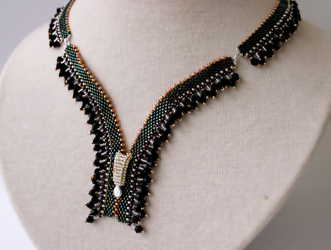 Zip Necklace Beading TUTORIAL - Etsy