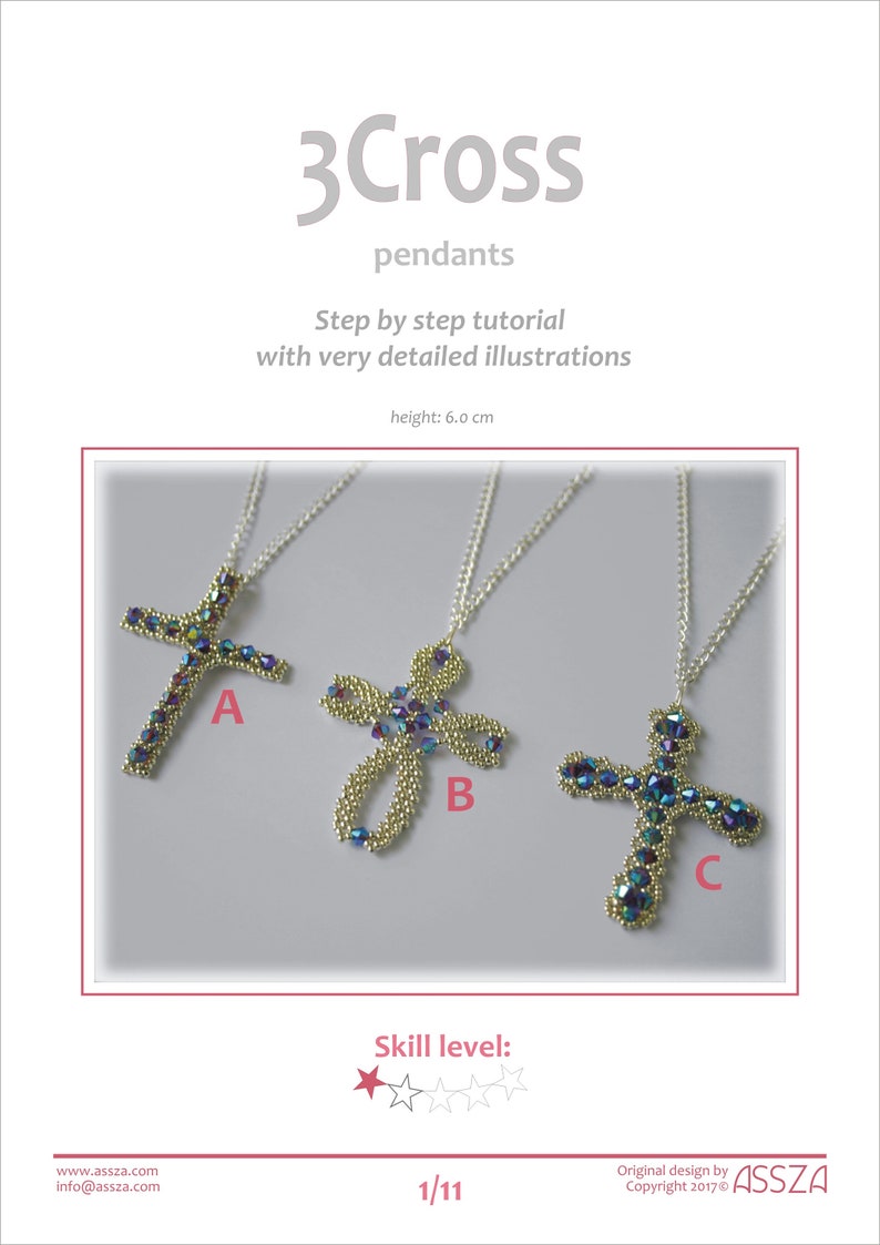 3Cross pendants beading TUTORIAL | Etsy