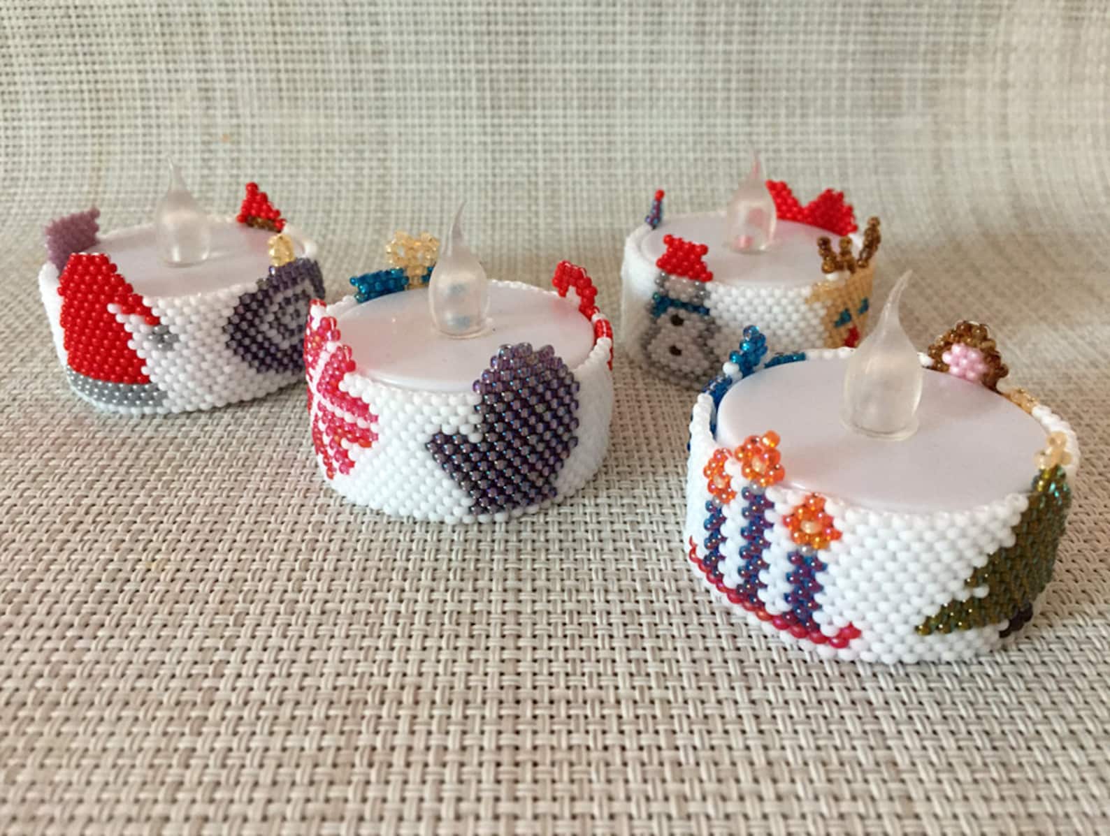 Tellyourtale Tea Light Covers Beading TUTORIAL - Etsy