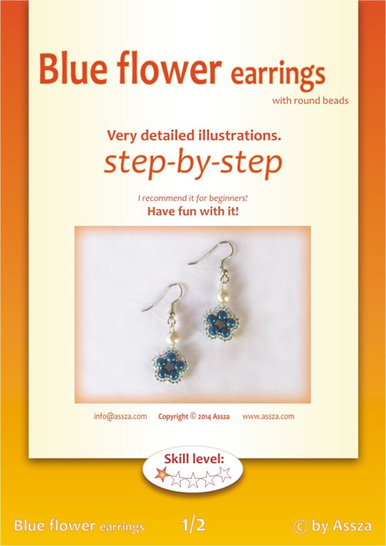 Blue Flower Earrings Beading TUTORIAL - Etsy