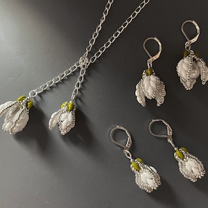 Snowdrop Flowers in 2 Sizes Beading TUTORIAL - Etsy