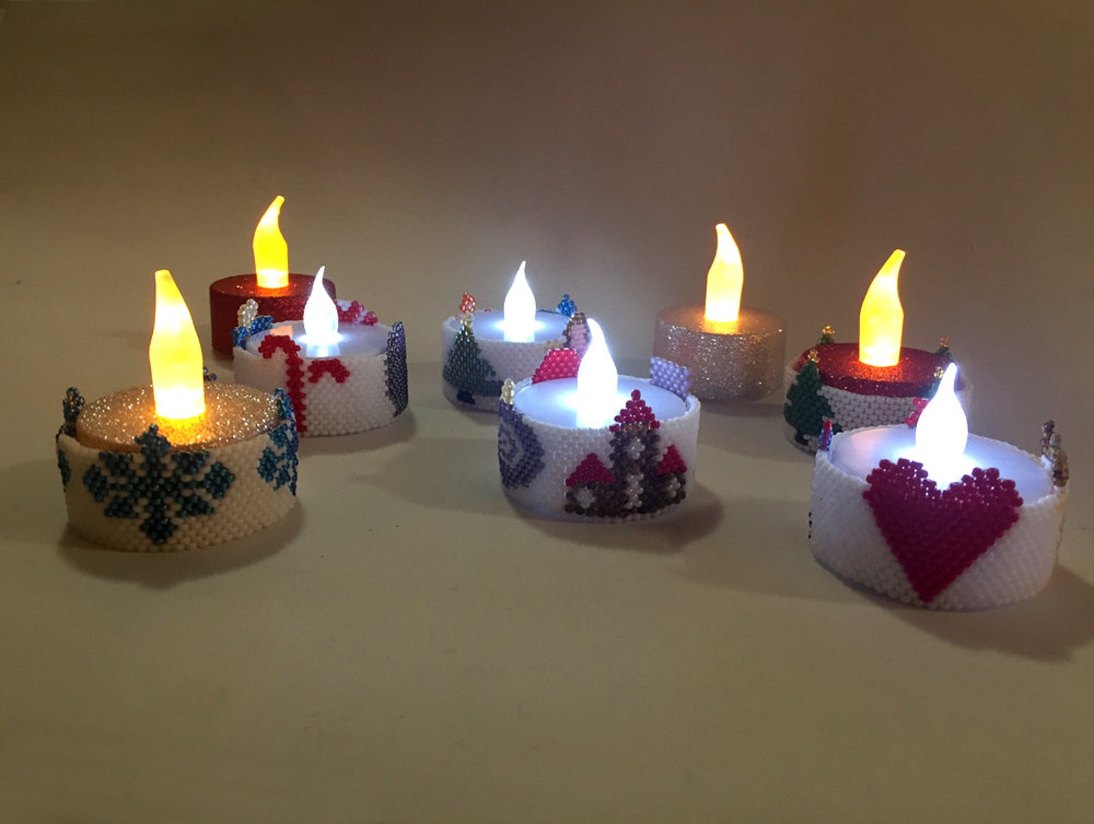 Tellyourtale Tea Light Covers Beading TUTORIAL - Etsy