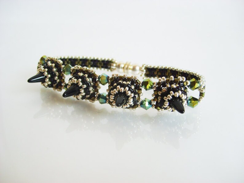 Spike bracelet beading TUTORIAL | Etsy
