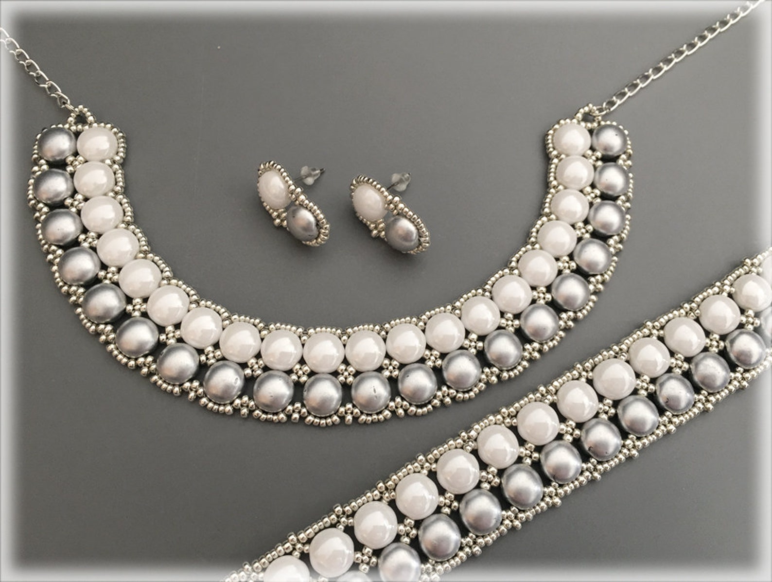 SilverCandy set beading TUTORIAL | Etsy