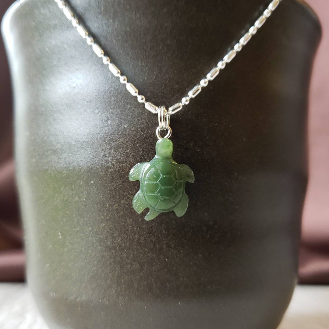 Genuine Jade Turtle Pendant Necklace Natural Jade Turtle - Etsy