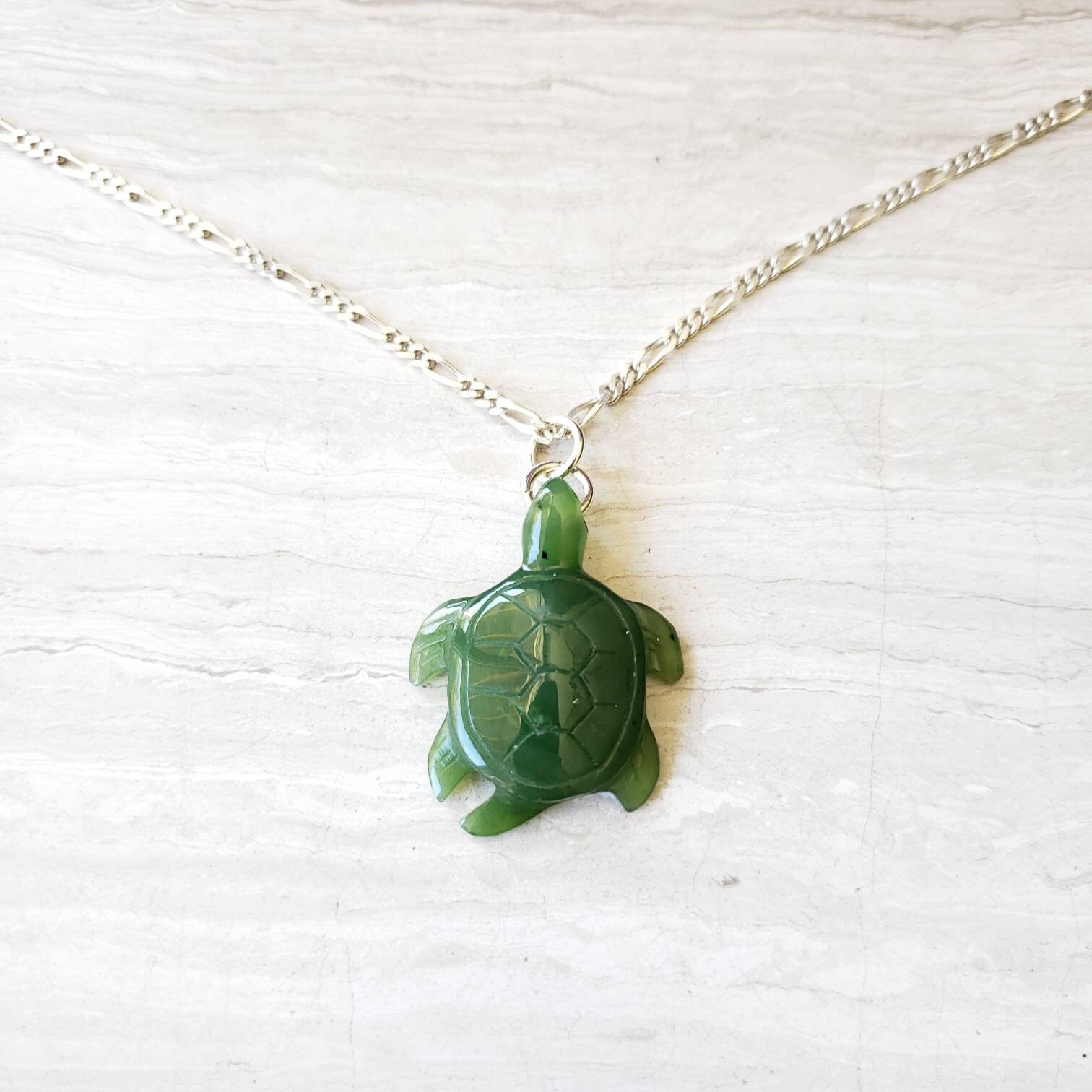 Large Genuine Jade Turtle Pendant Necklace Natural Jade | Etsy