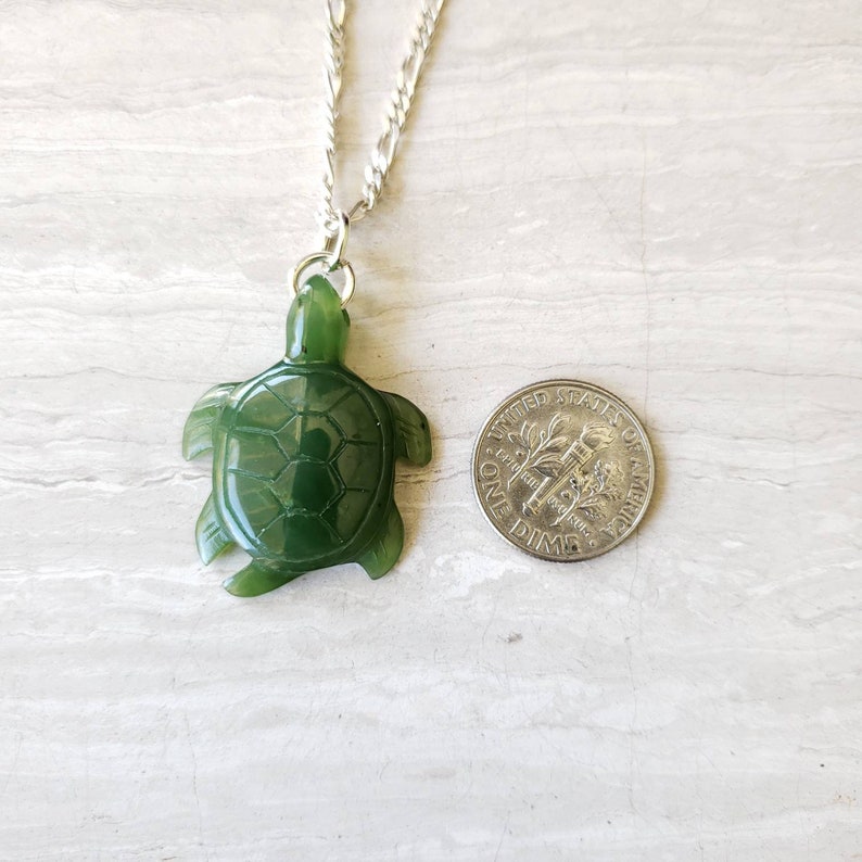 Large Genuine Jade Turtle Pendant Necklace Natural Jade | Etsy