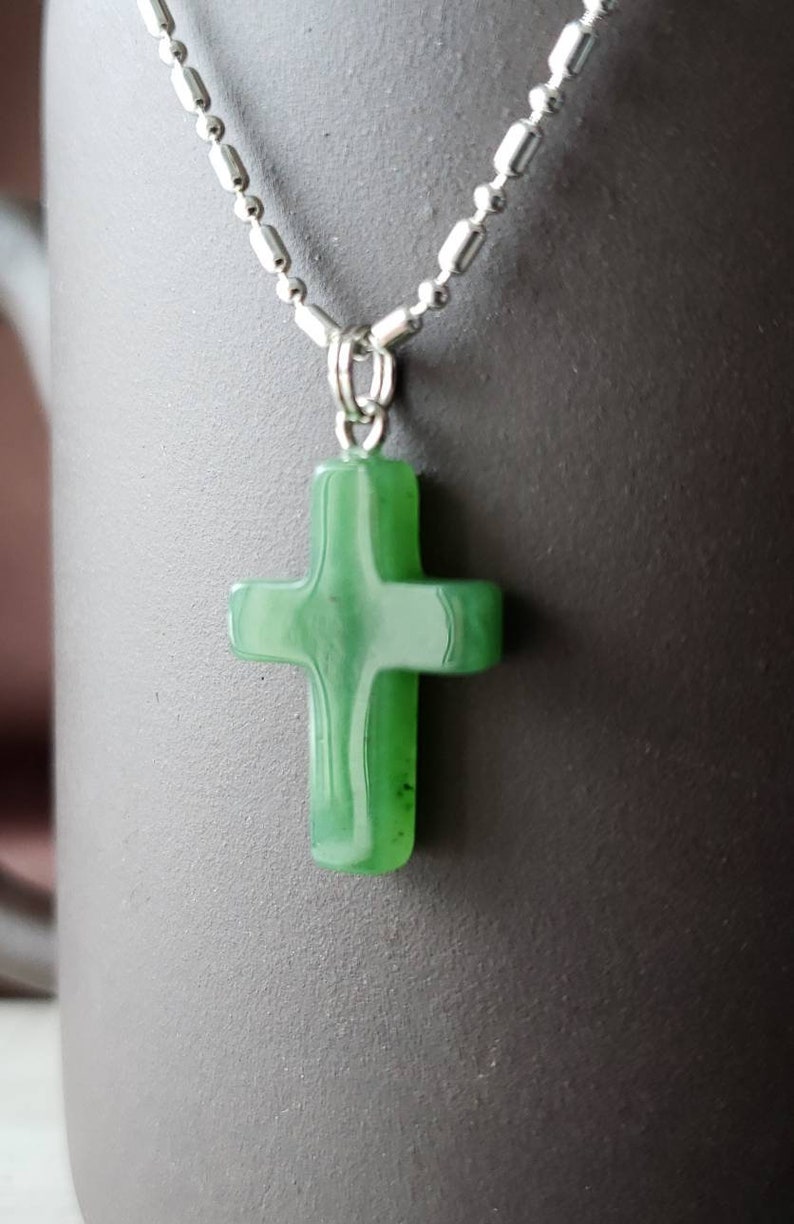 Genuine Jade Cross Pendant Necklace Jade Necklace Cross | Etsy Singapore
