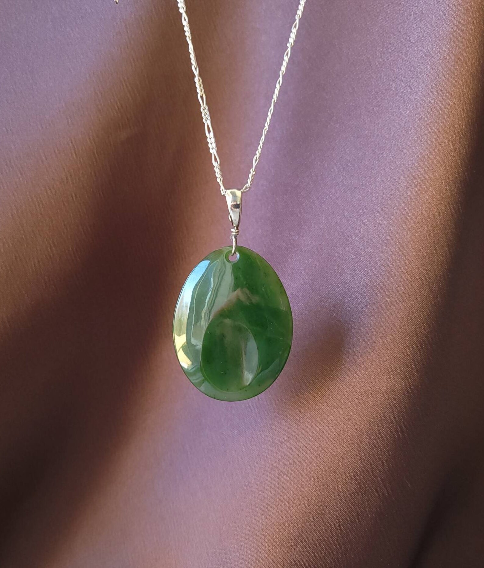Large Jade Worry Stone Pendant, Palm Rubbing Stone, Fidget Stone, Thumb ...