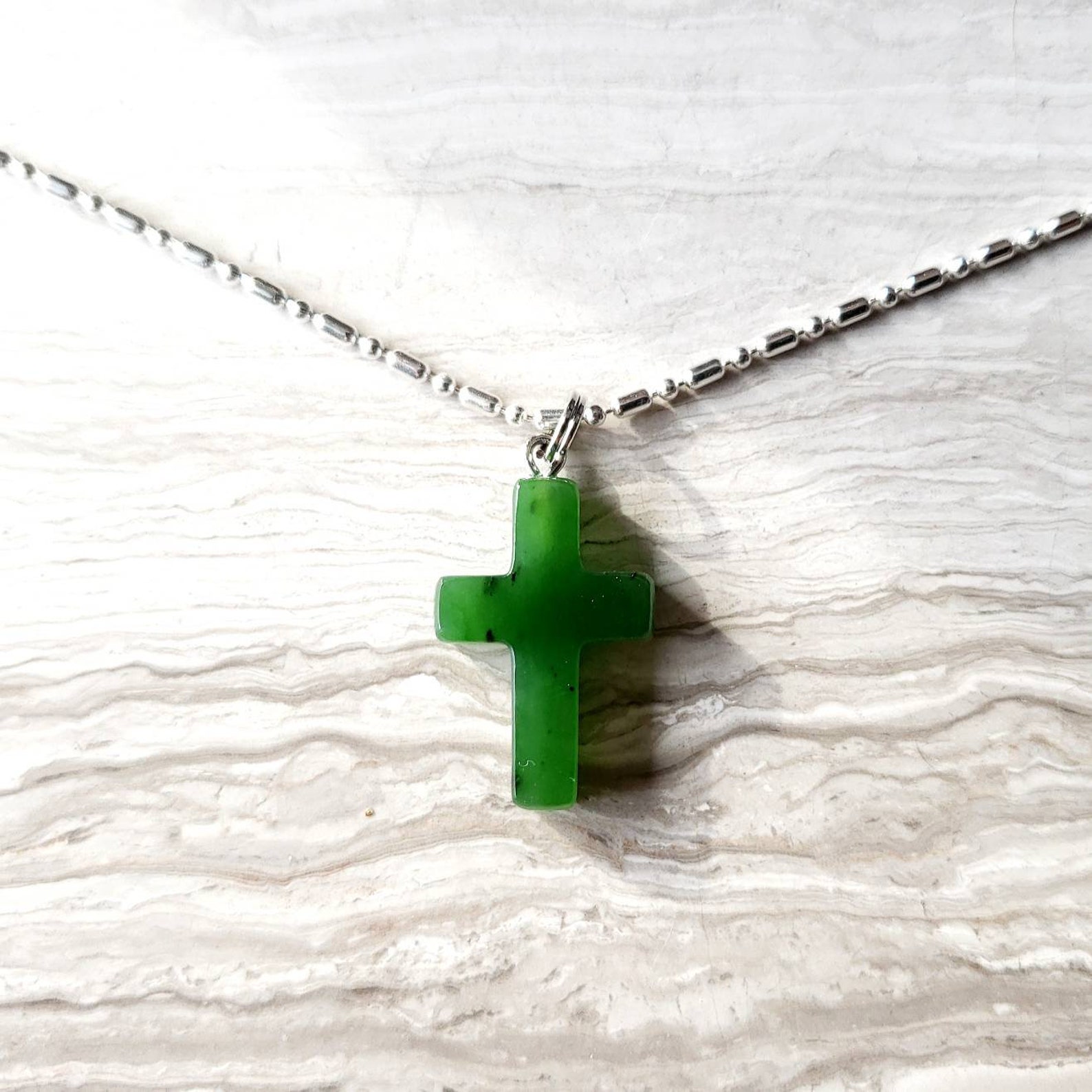 Genuine Jade Cross Pendant Necklace, Jade Necklace, Cross Necklace ...