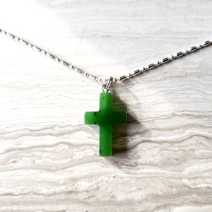 Genuine Jade Cross Pendant Necklace, Jade Necklace, Cross Necklace ...