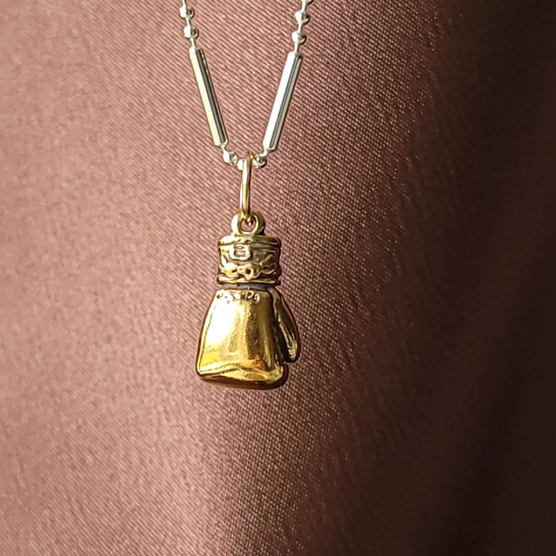 Gold Boxing Glove Pendant, Gold Boxing Charm, Kickboxing Charm, Fighter ...