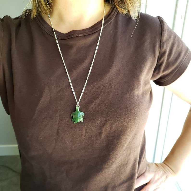 Large Genuine Jade Turtle Pendant Necklace Natural Jade | Etsy