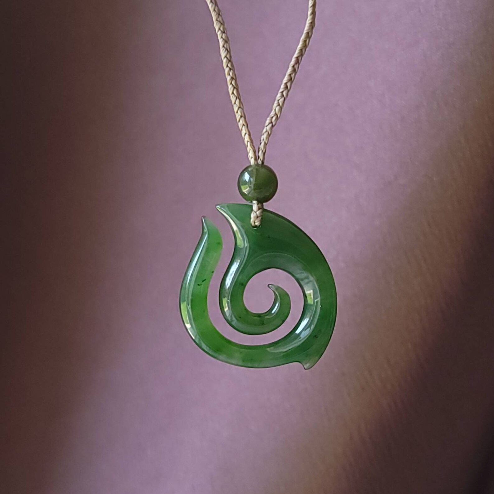 Large Genuine Jade Maori Fish Hook Pendant Necklace Natural - Etsy