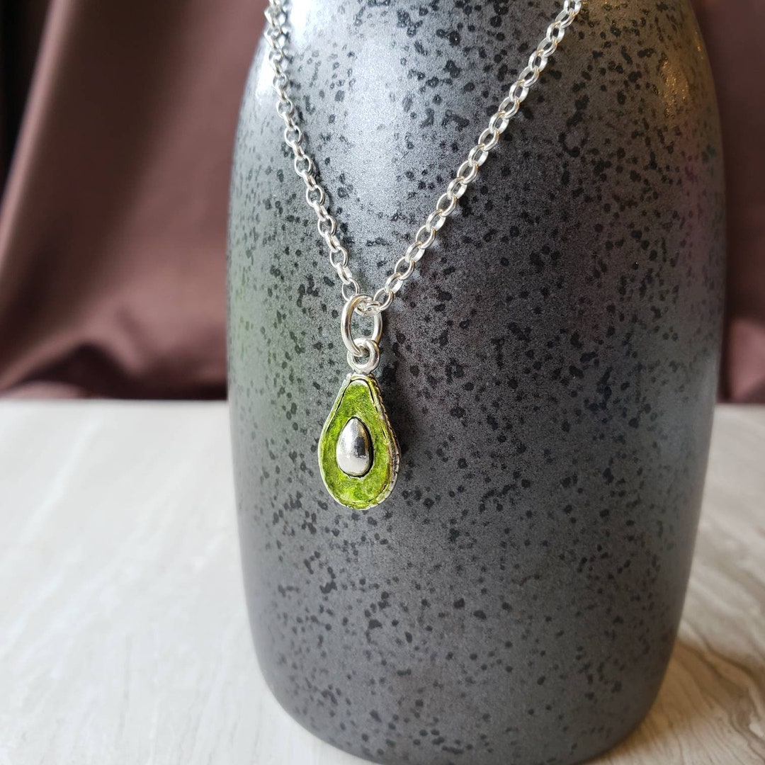 Silver Avocado Charm Pendant, Braceket Charms, Fruit Charms Sterling ...