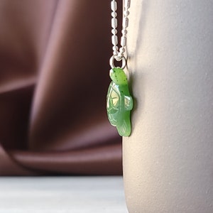 Genuine Jade Turtle Pendant Necklace, Natural Jade Turtle Charm, Carved ...