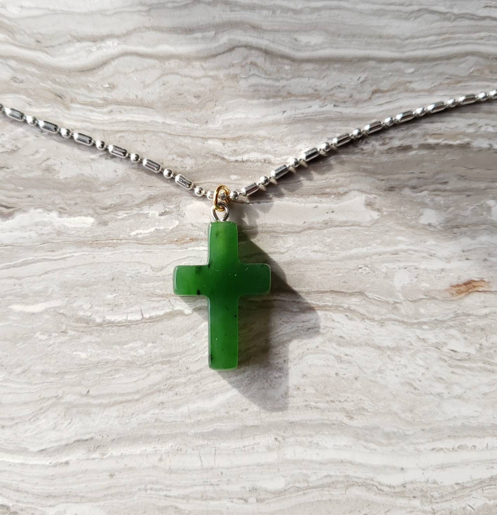 Genuine Jade Cross Pendant Necklace, Jade Necklace, Cross Necklace ...